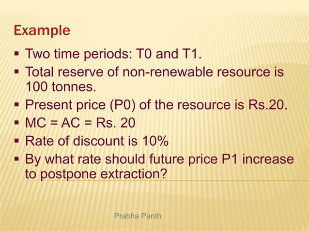 010 hotelling optimum exhaustion of a non renewable resource | PPSX ...