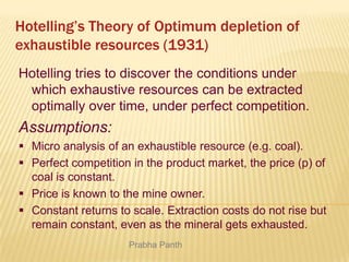 010 hotelling optimum exhaustion of a non renewable resource | PPSX