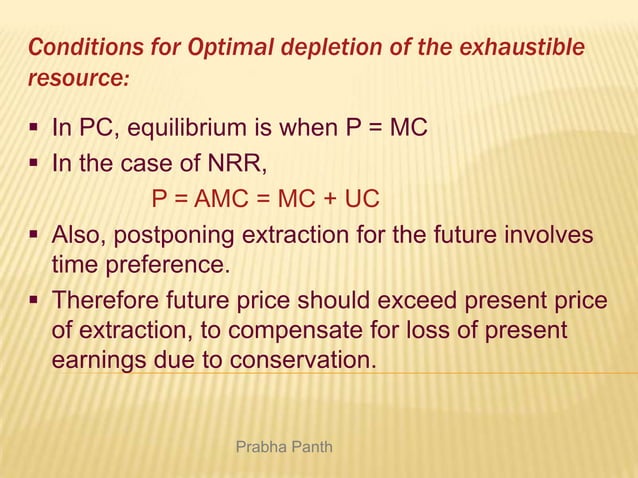 010 hotelling optimum exhaustion of a non renewable resource | PPSX ...