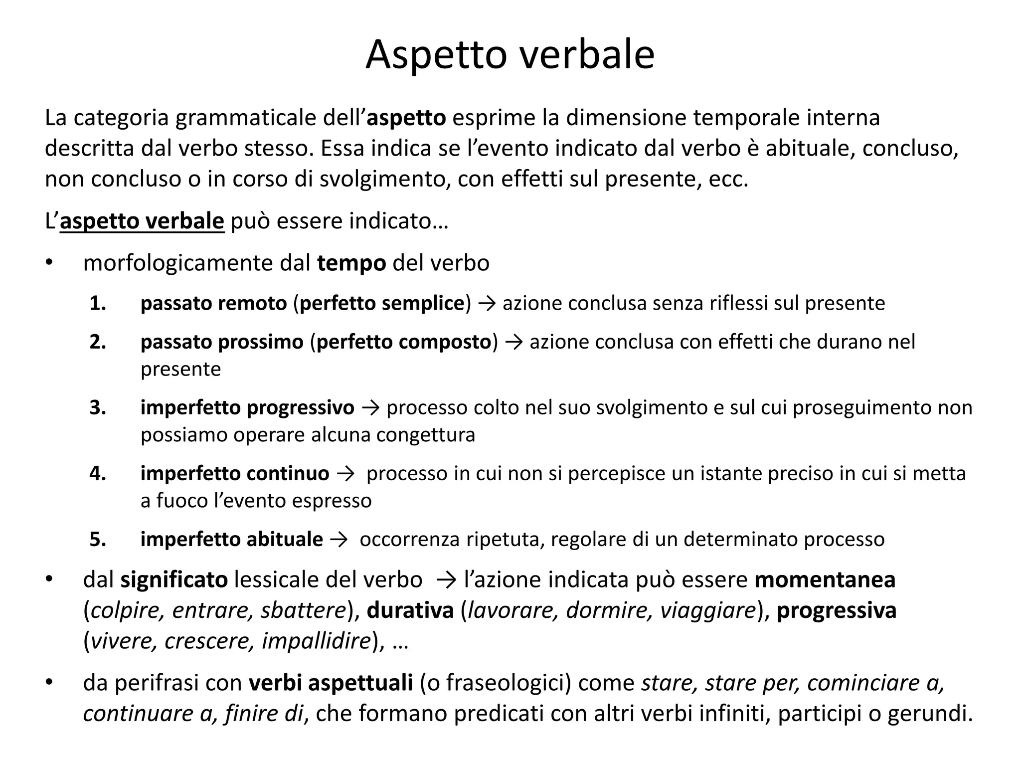010 Morfologia e Classificazione dei Verbi | PPTX