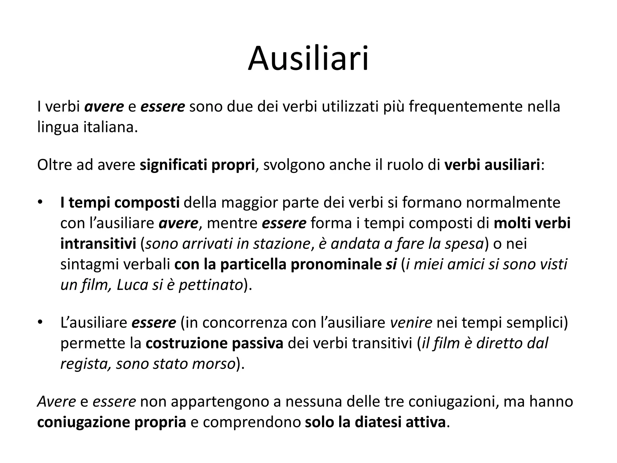 010 Morfologia e Classificazione dei Verbi | PPTX