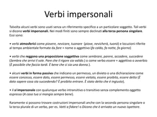 010 Morfologia e Classificazione dei Verbi | PPTX