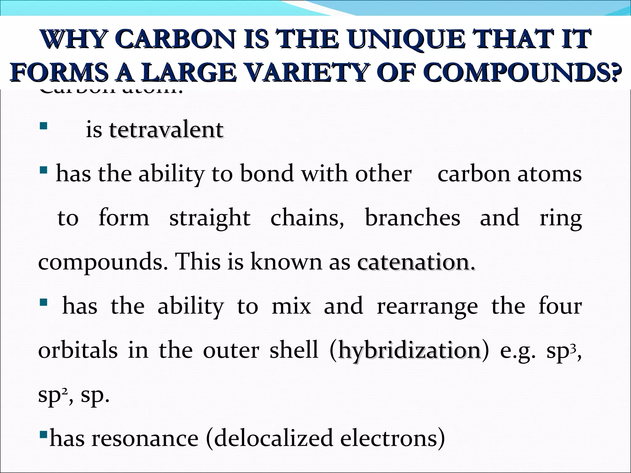 bonding in carbon compounds | PPT