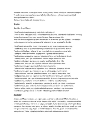 GUIÓN SIN CANCIONES E LA EUCARISTIA DE LA EPIFANÍA DEL SEÑOR. CICLO B ...