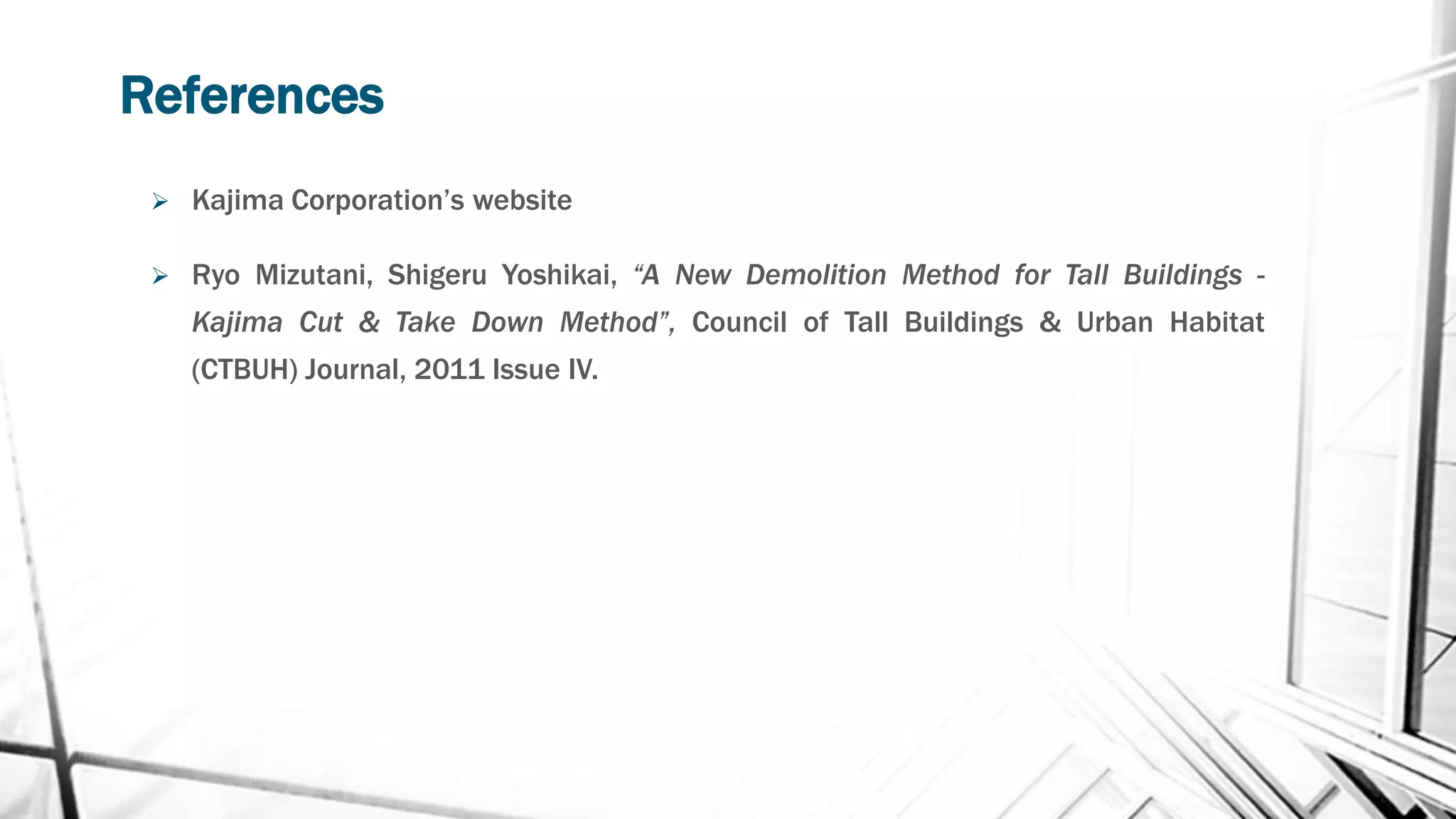 the kajima cut and take down method | PPTX