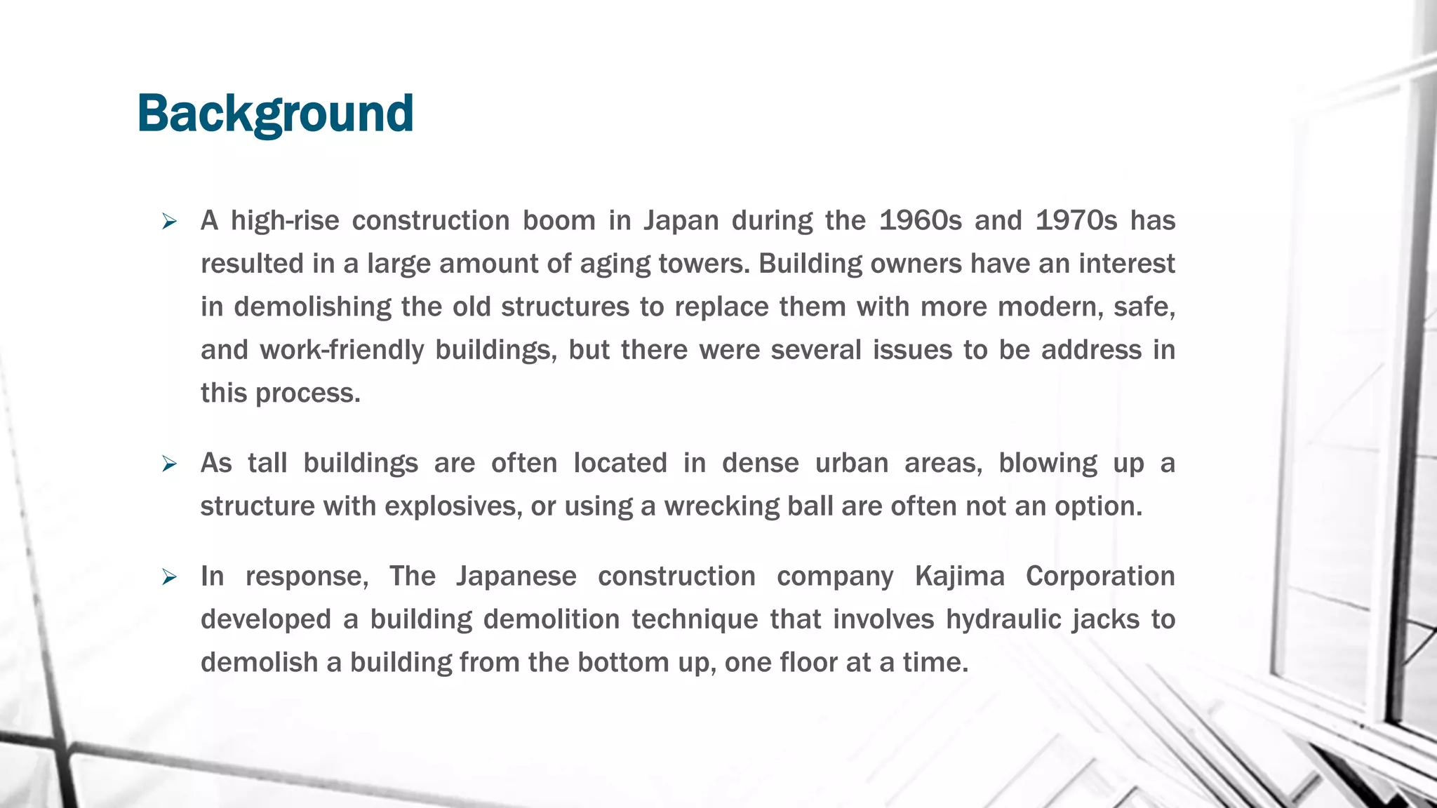the kajima cut and take down method | PPTX