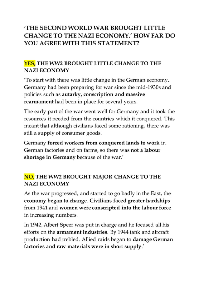 HISTORY IGCSE REVISION CARDS - 012. THE SECOND WORLD WAR BROUGHT LITTLE ...