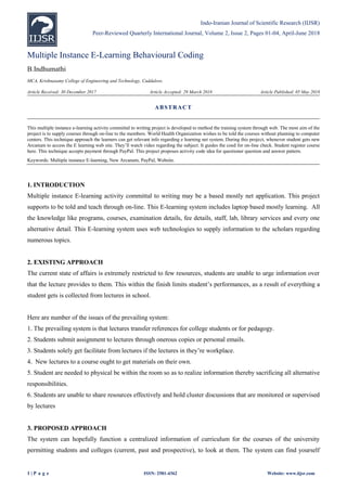 Multiple Instance E-Learning Behavioural Coding | PDF | Web Development | Internet