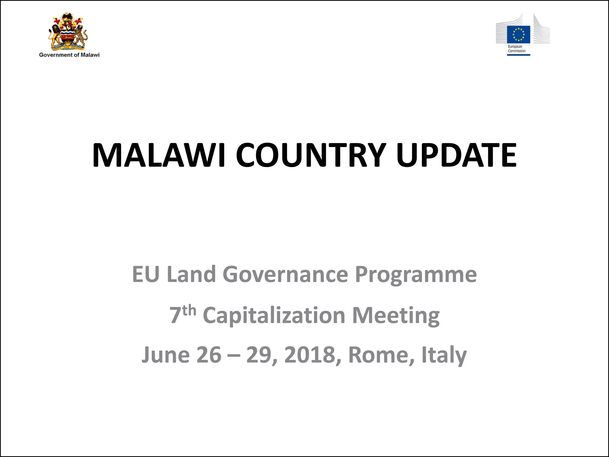 Promoting Responsible Land Governance for Sustainable Agriculture in ...