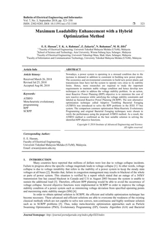Maximum Loadability Enhancement with a Hybrid Optimization Method | PDF