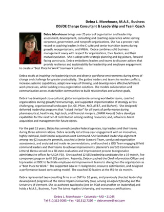 Debra Morehouse Bio Brief | DOC