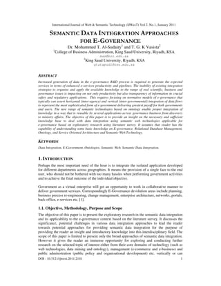 Semantic Data Integration Approaches for E-Governance | PDF