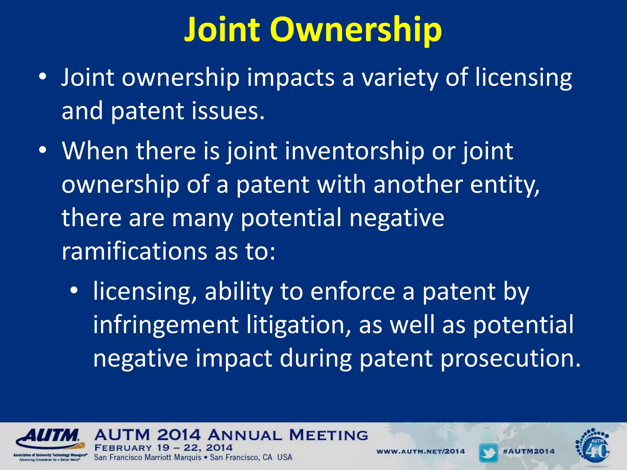 Unintended Consequences of Joint Patent Ownership | PPTX