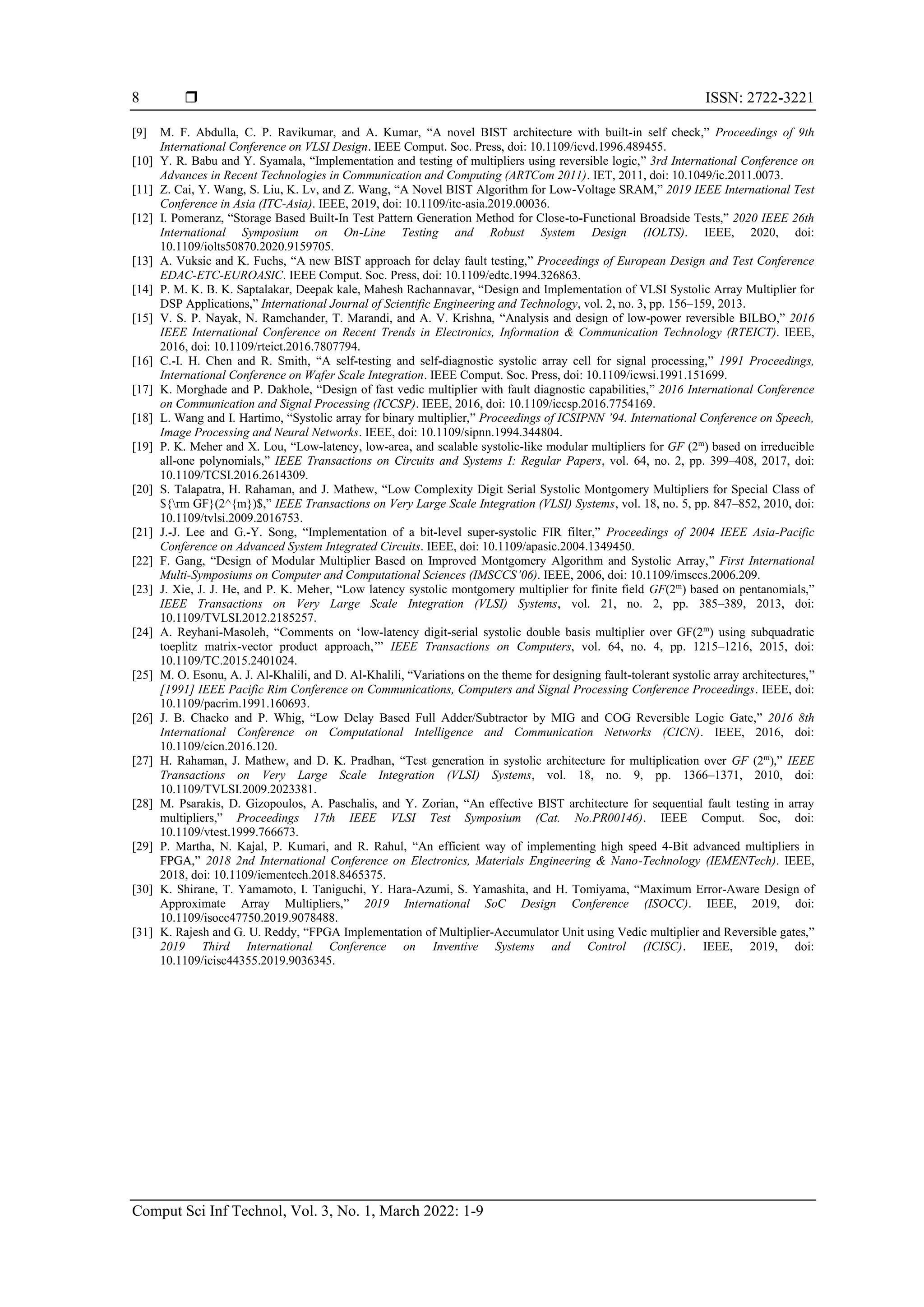 Design and testing of systolic array multiplier using fault injecting ...