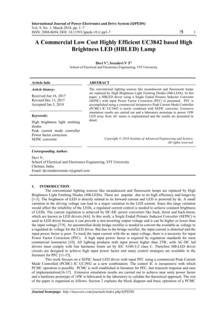 A Commercial Low Cost, Highly Efficient UC3842 based High Brightness ...
