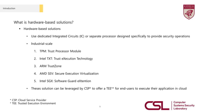 Review of Hardware based solutions for trusted cloud computing.pptx | Cloud Computing | Internet