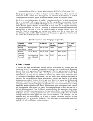 TEXT STEGANOGRAPHIC APPROACHES: A COMPARISON | PDF