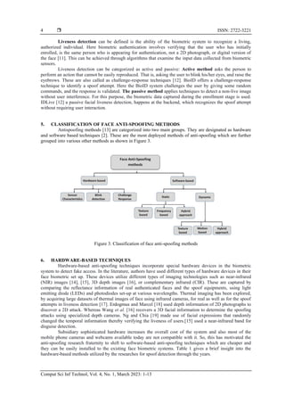 Antispoofing in face biometrics: A comprehensive study on software ...