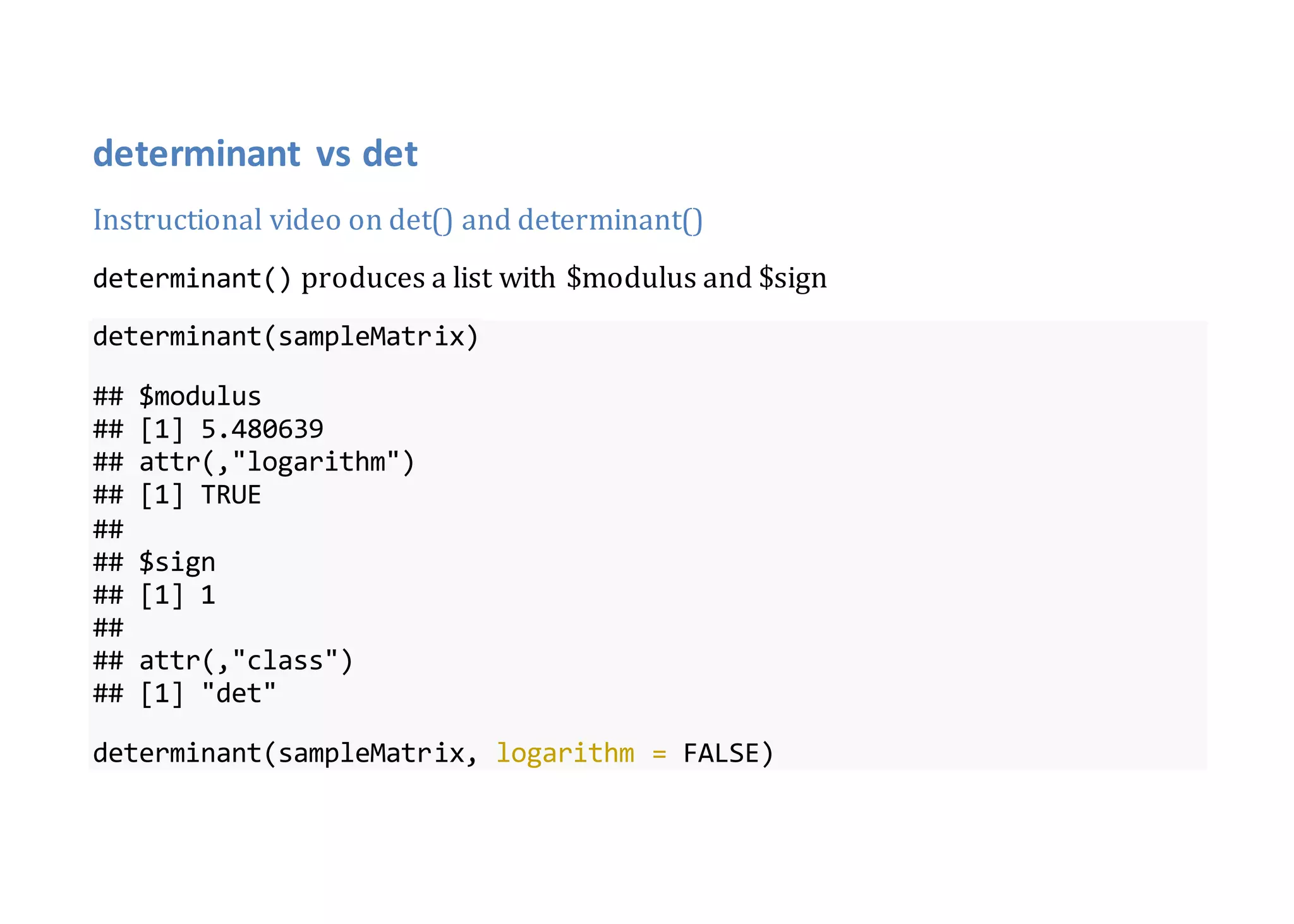 R Matrix Math Quick Reference | PPT
