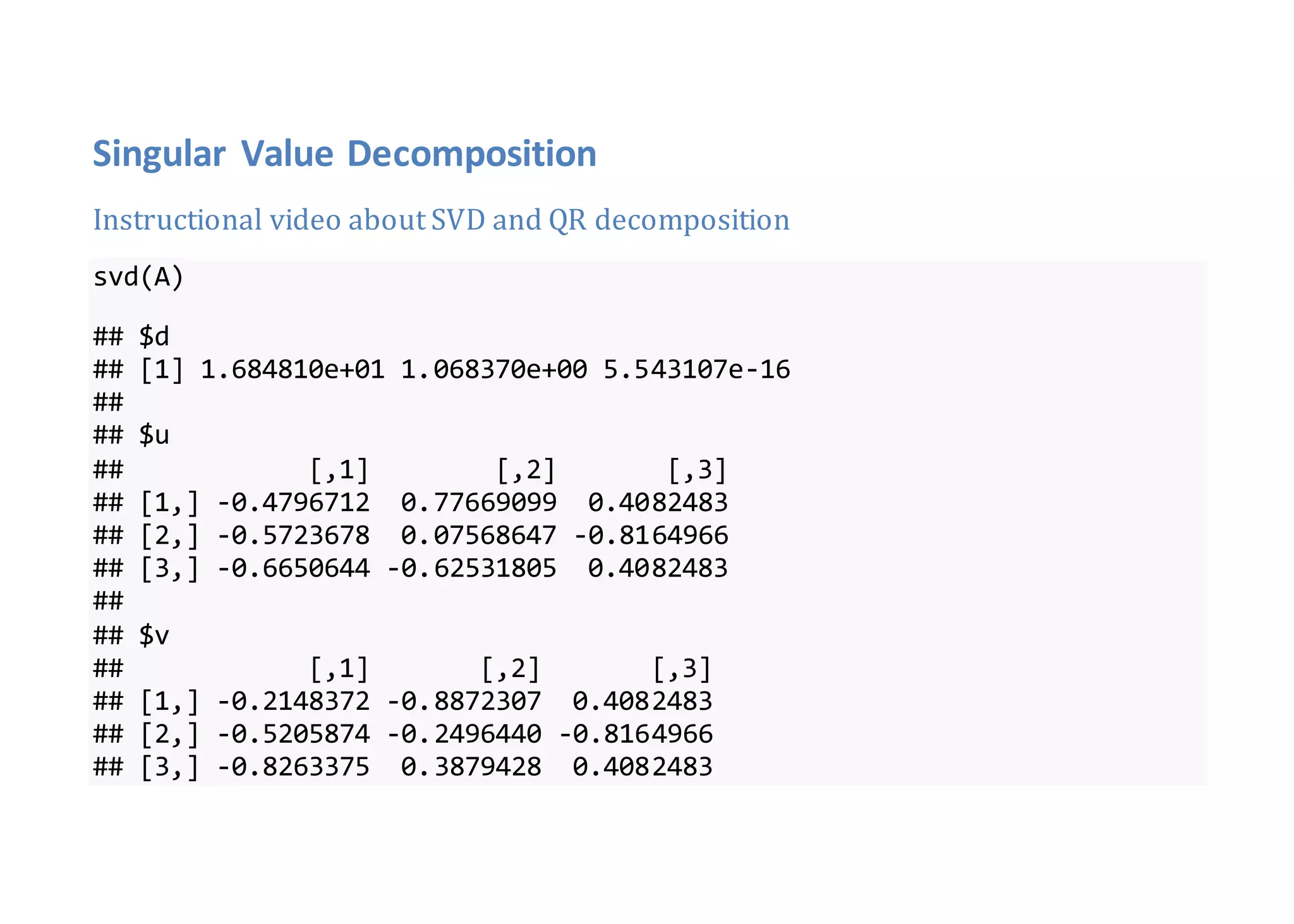 R Matrix Math Quick Reference | PPT