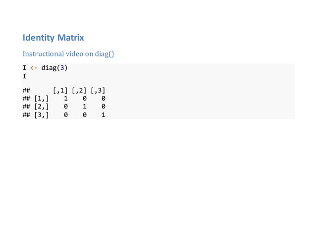 R Matrix Math Quick Reference | PPT