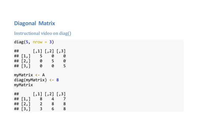 R Matrix Math Quick Reference | PPT
