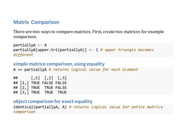 R Matrix Math Quick Reference | PPT