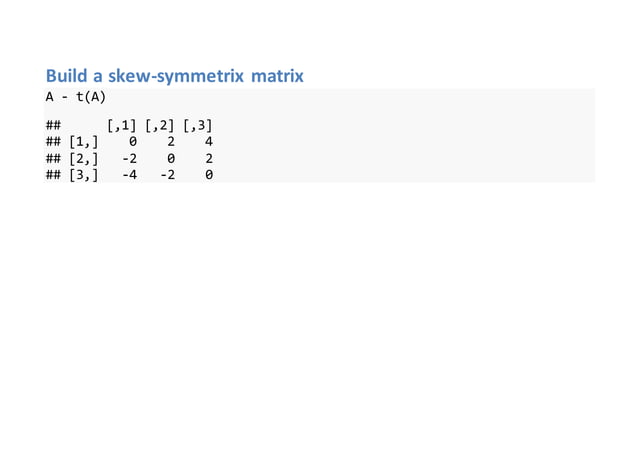 R Matrix Math Quick Reference | PPT
