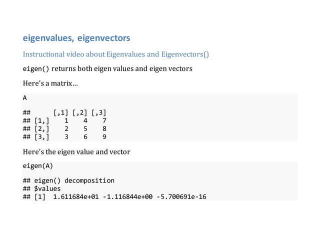 R Matrix Math Quick Reference | PPT
