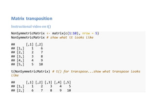 R Matrix Math Quick Reference | PPT