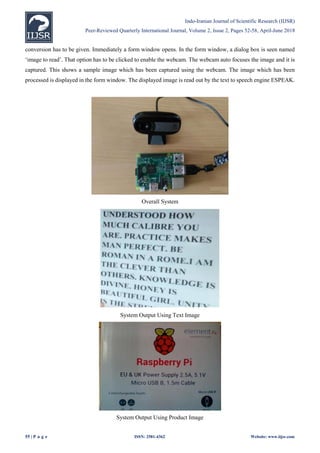 Smart Gadget for Visually Challenged People using Raspberry PI | PDF ...