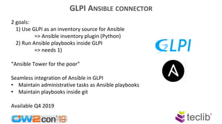 Presentation of glpi project, OW2con'19, June 12-13, Paris. | PPT