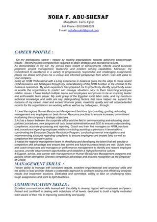 CAREER_PROFILE_Noha_Farouk | PDF | Human Resources | Business