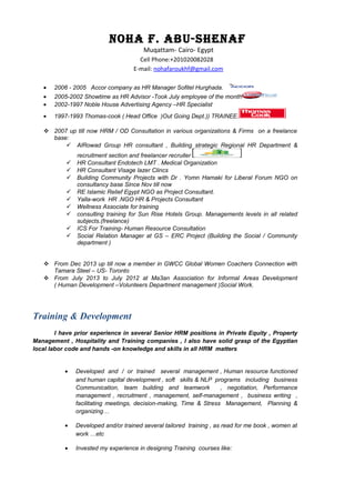 CAREER_PROFILE_Noha_Farouk | PDF | Human Resources | Business