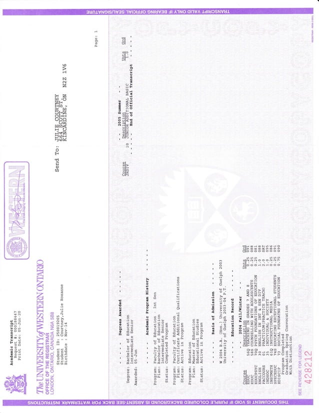 Transcript UWO | PDF