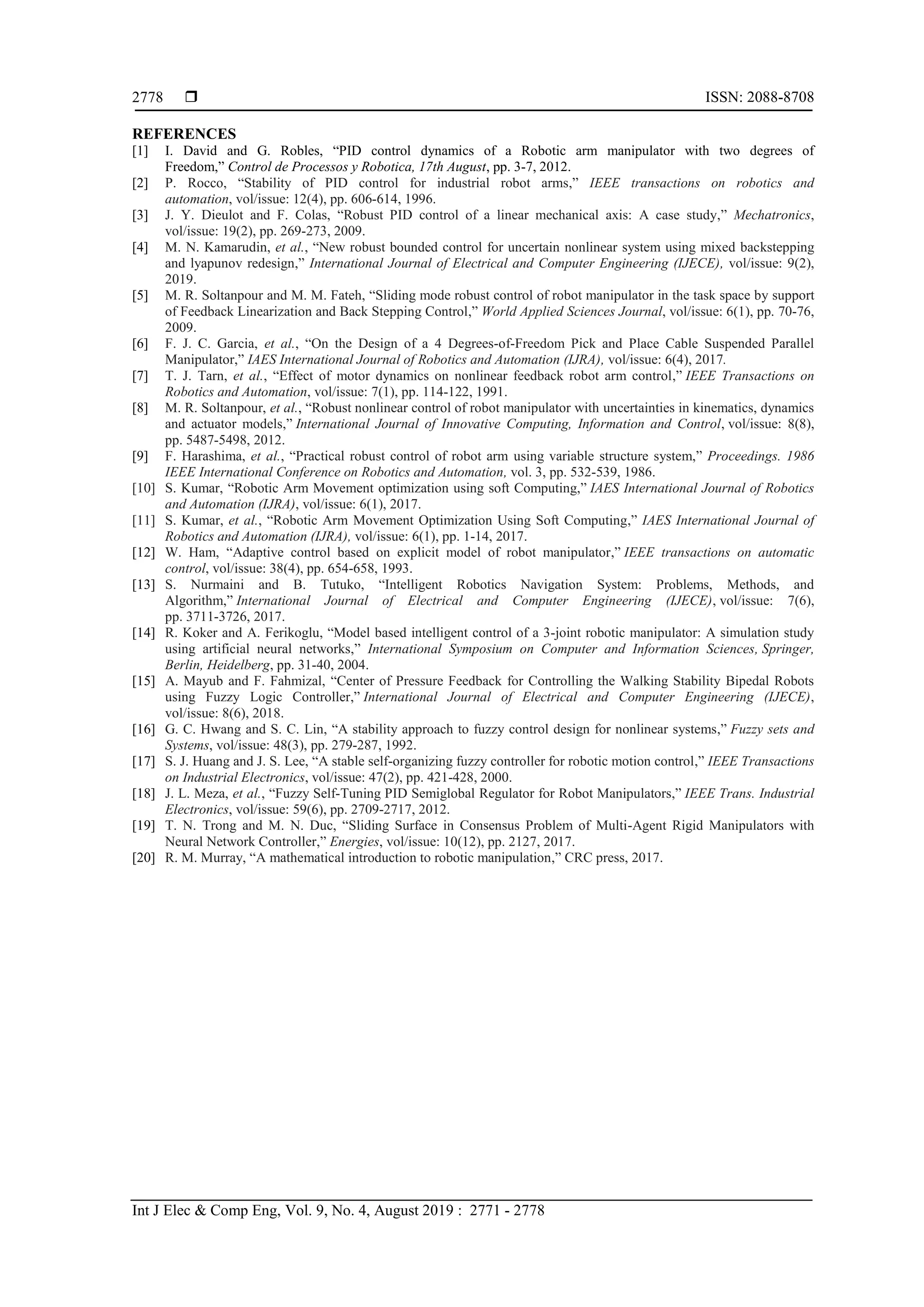 Sliding Mode Control Based System For The Two Link Robot Arm Pdf