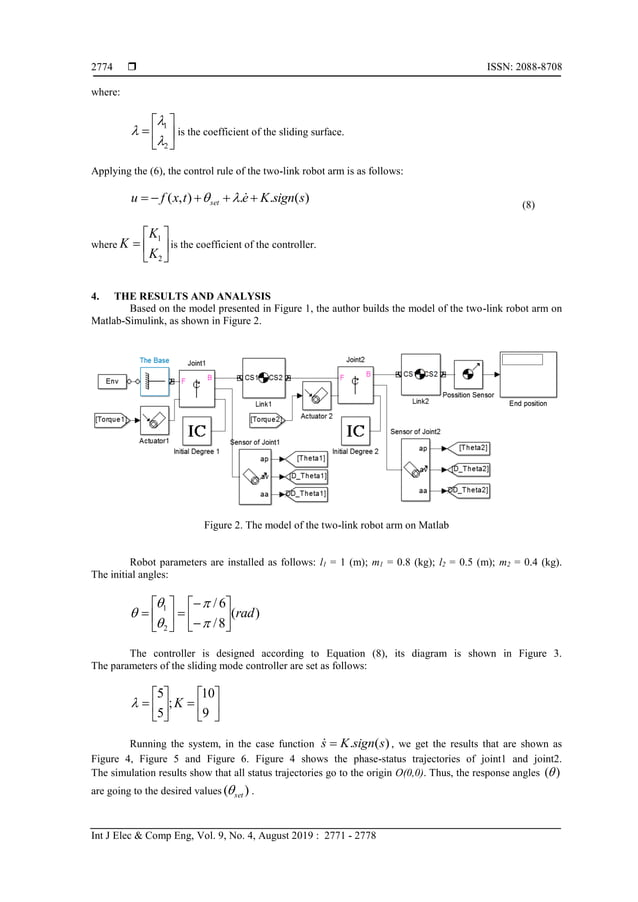 Sliding mode control-based system for the two-link robot arm | PDF