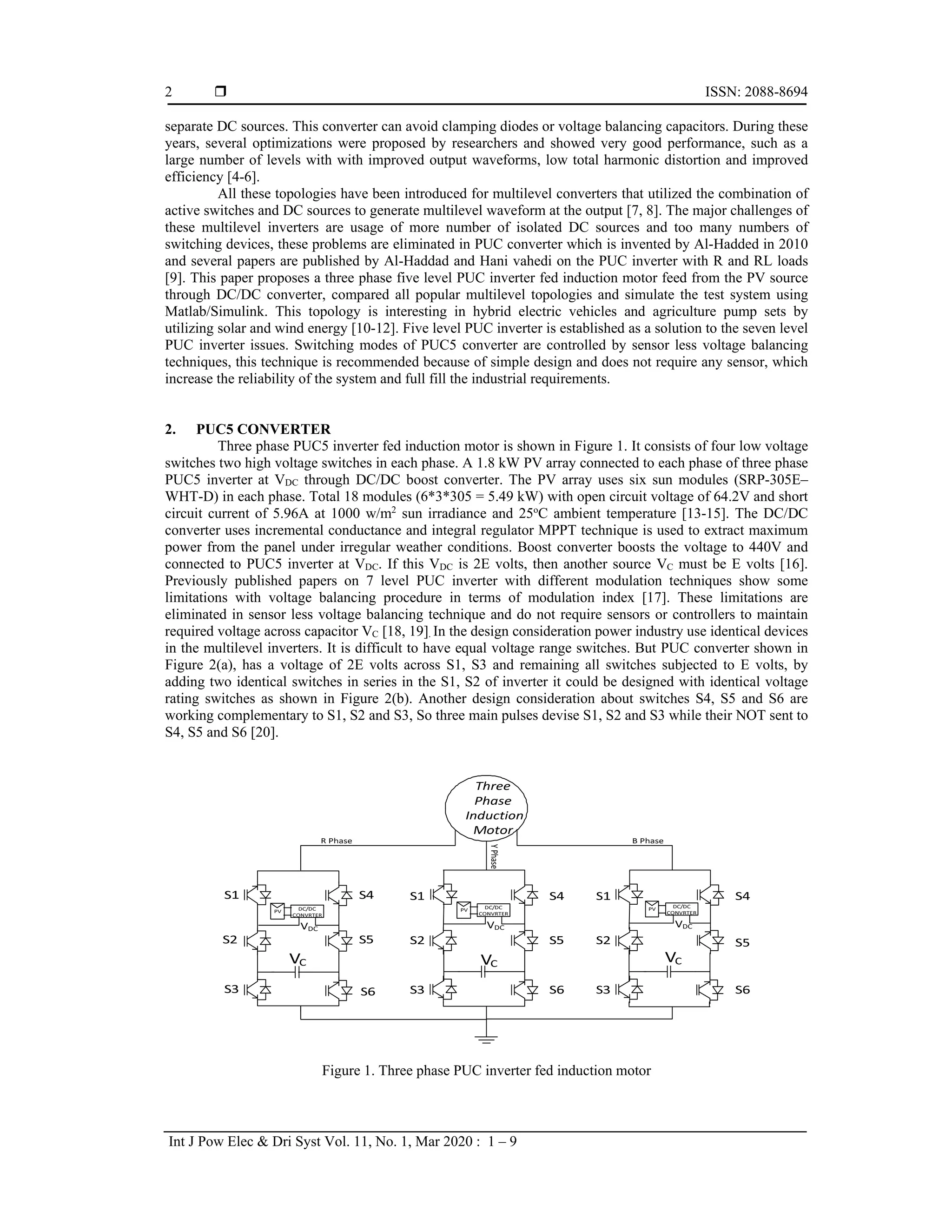 Three phase PUC5 inverter fed induction motor for renewable energy applications | PDF