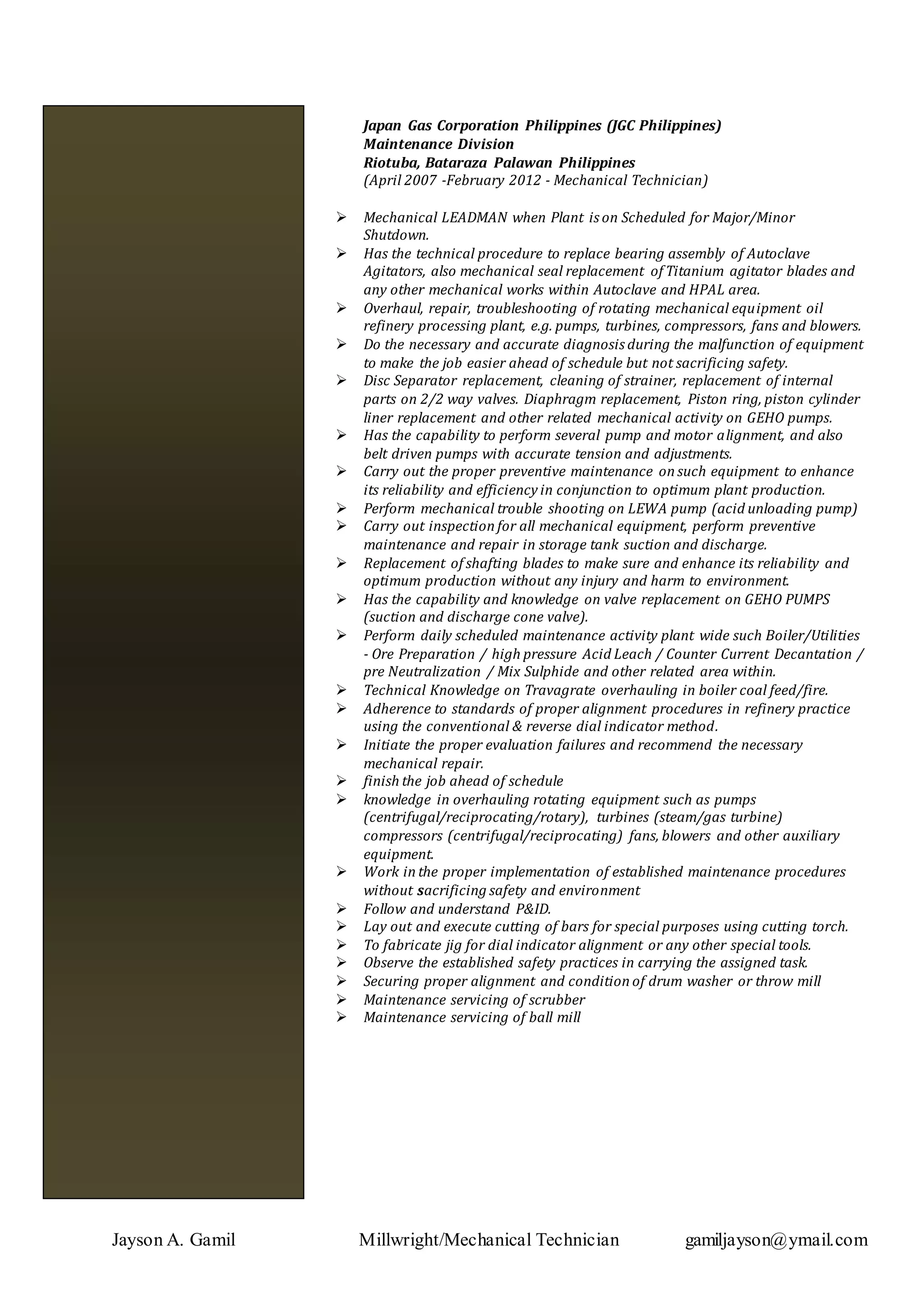 JAYSON GAMIL (Mech. Foreman) | DOCX