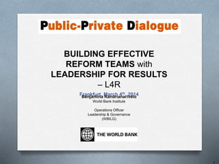 BRandrianarivelo_Building effective reform groups | PPT