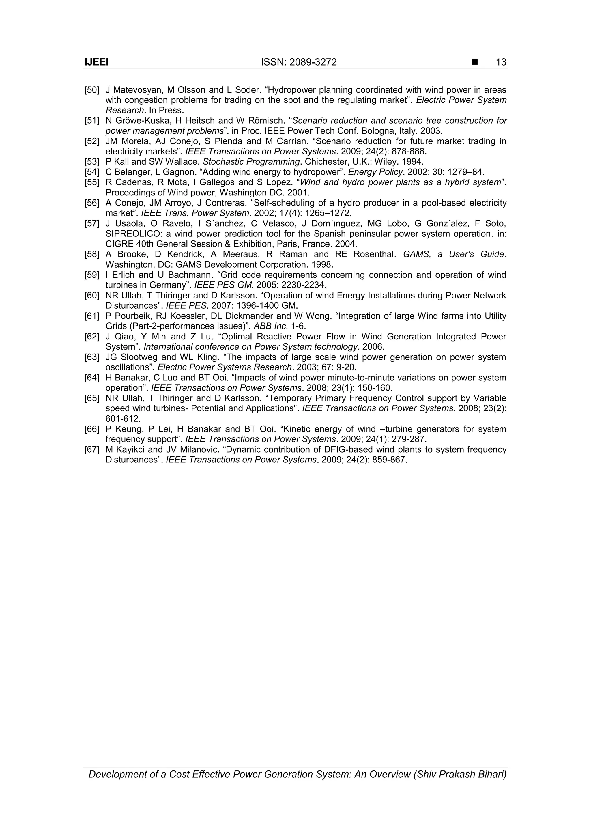 Development Of A Cost Effective Power Generation System An Overview Pdf