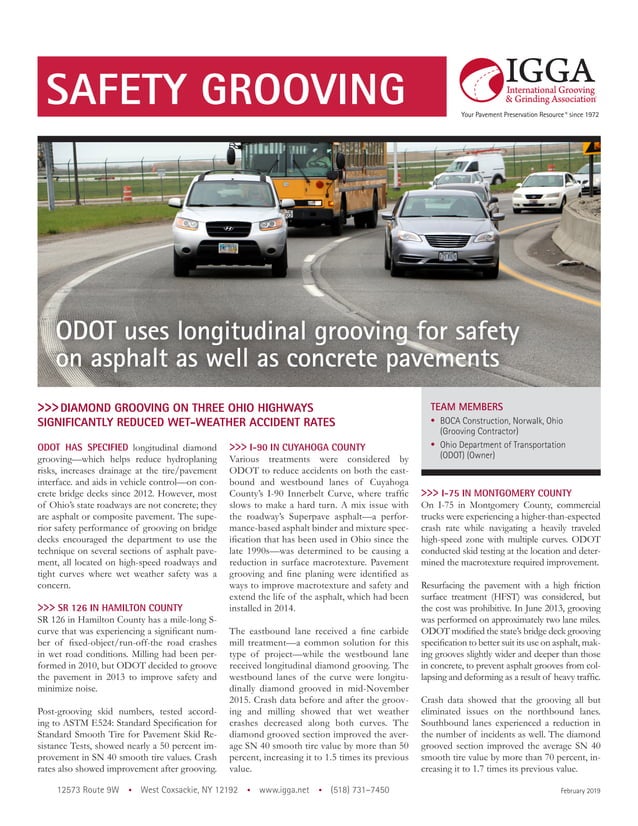 ODOT uses longitudinal grooving for safety on asphalt as well as ...