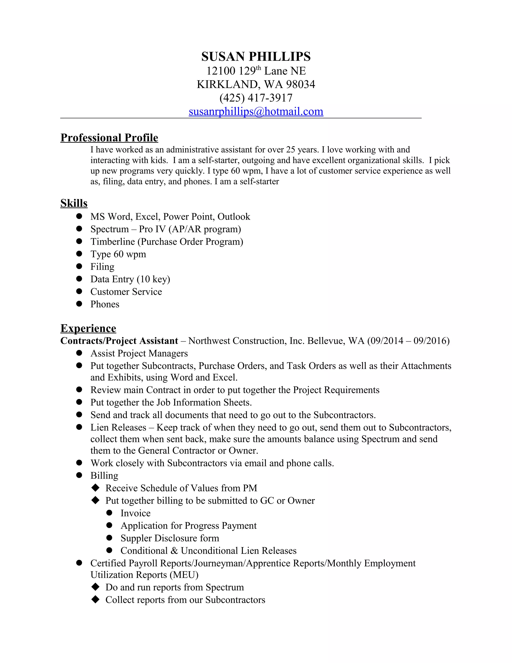 Susan's Resume | DOC