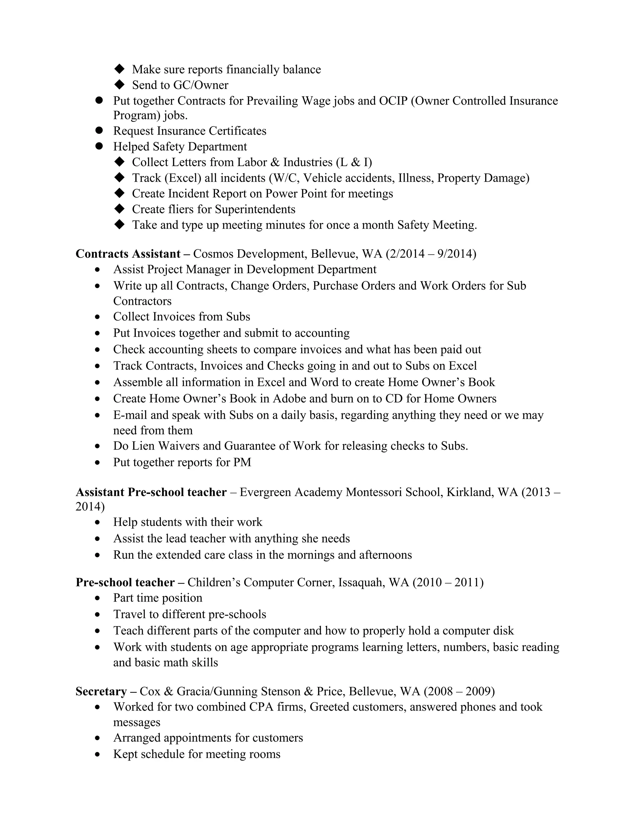 Susan's Resume | DOC