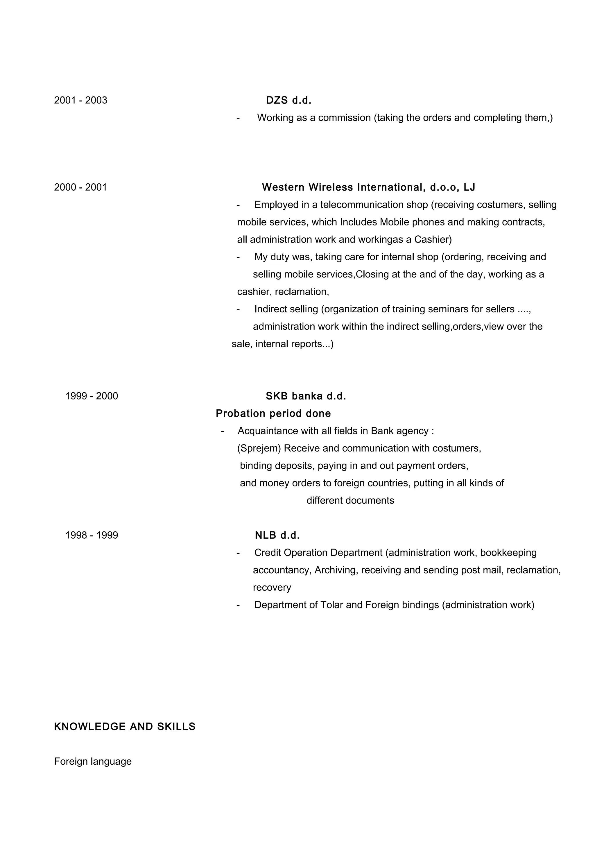Gabrijela CV v ang | PDF