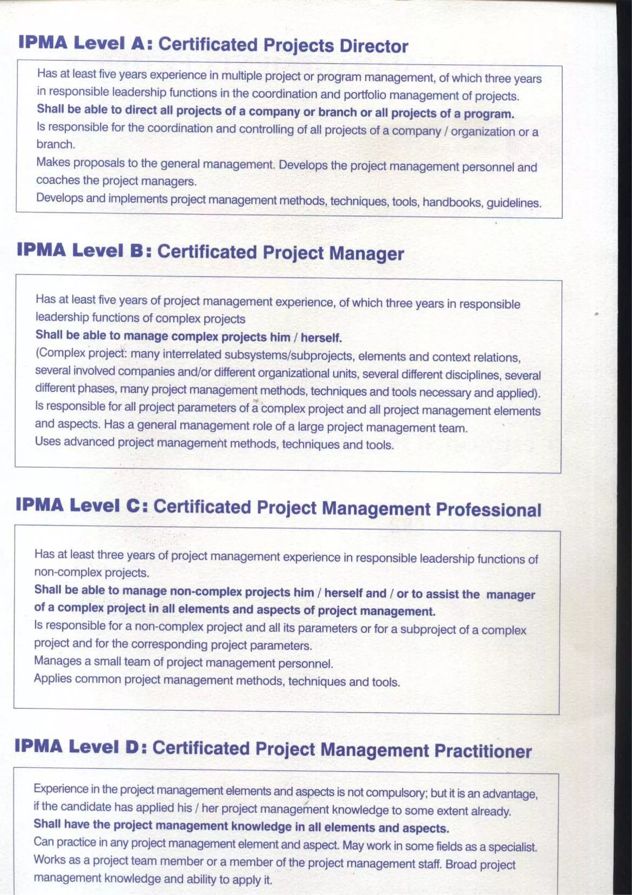 IPMA Certificate | PDF