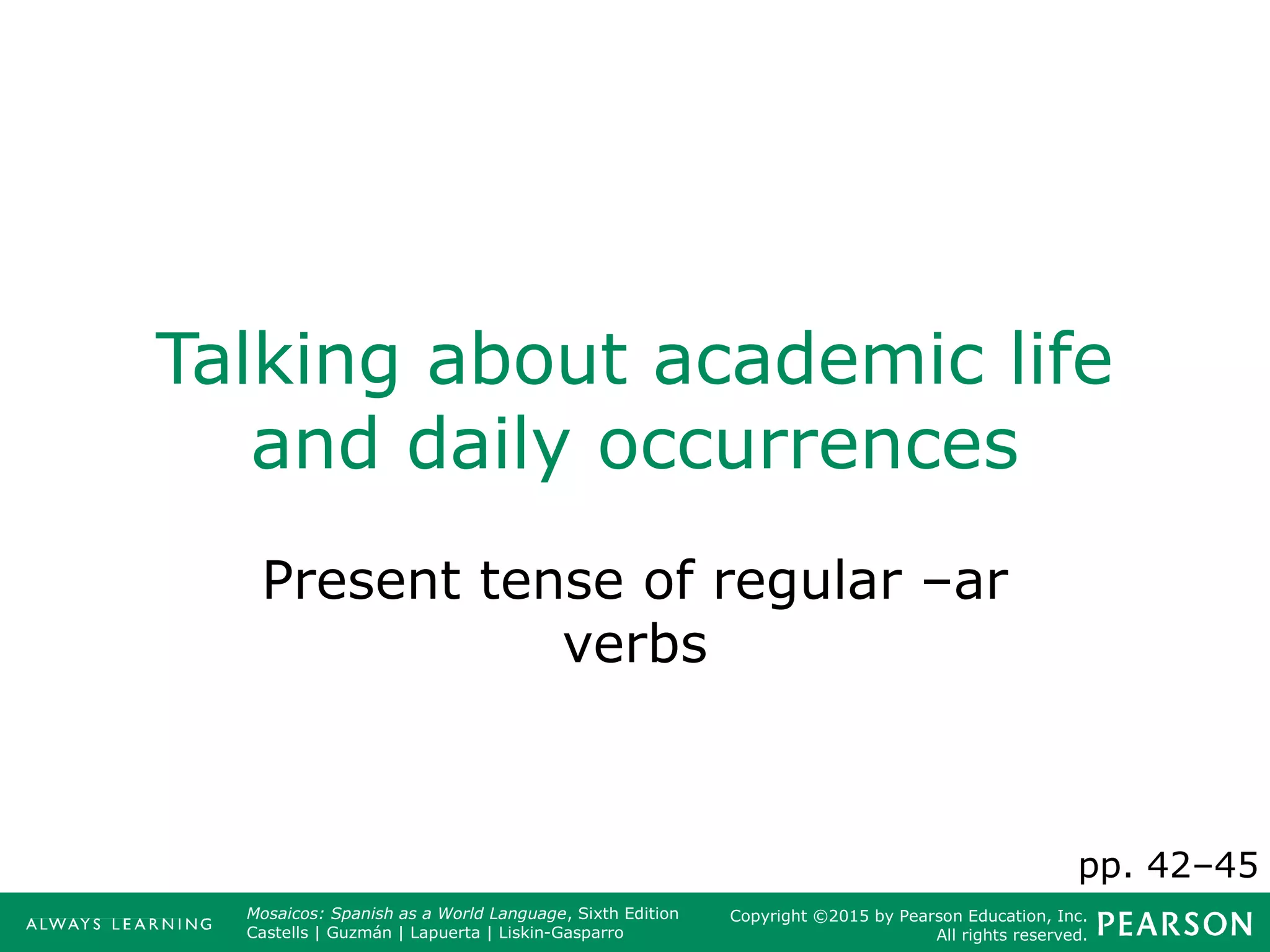 01 1present tense_of_regular_-ar_verbs | PPT