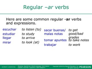 01 1present tense_of_regular_-ar_verbs | PPT