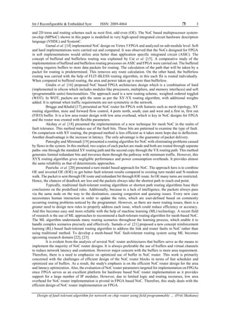 Design of fault tolerant algorithm for network on chip router using field programmable gate ...