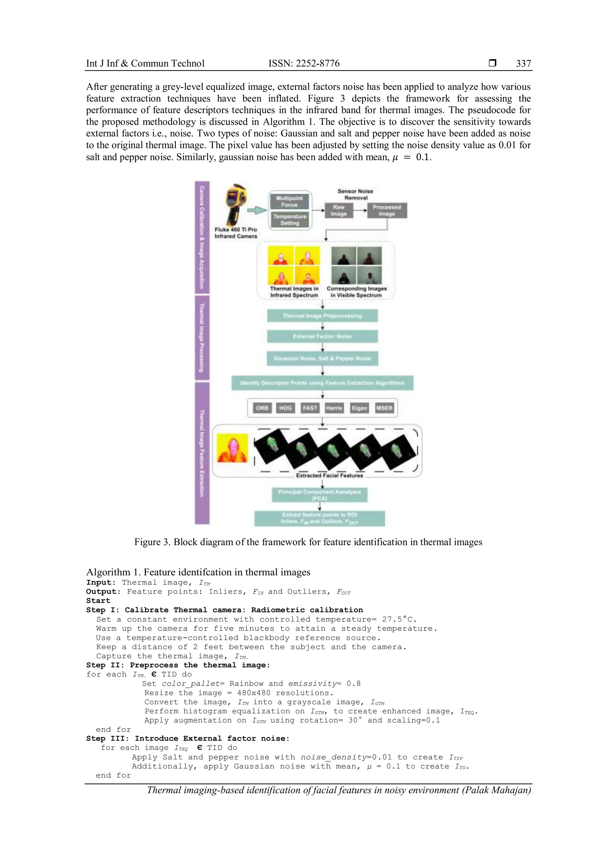 Thermal imaging-based identification of facial features in noisy ...